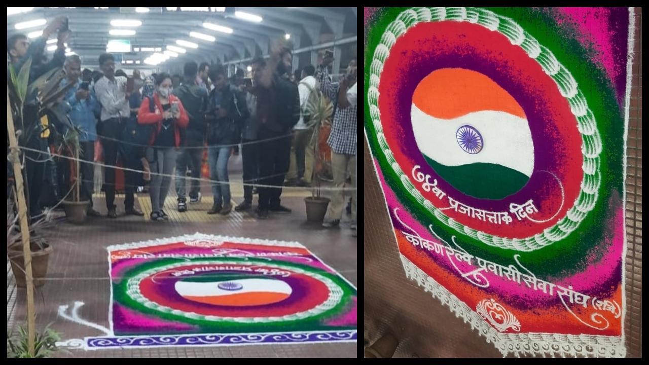 Exclusive Photos of Republic Day Rangoli Made at Thane Railway Station ...