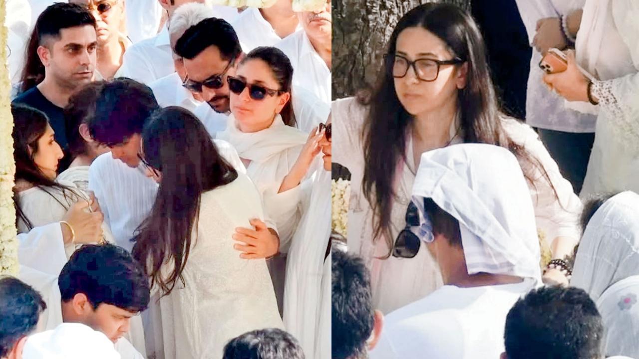 Karisma Kapoor consoles son Kiaan who breaks down at father Sanjay Kapur`s funeral | ભૂતપૂર્વ ...