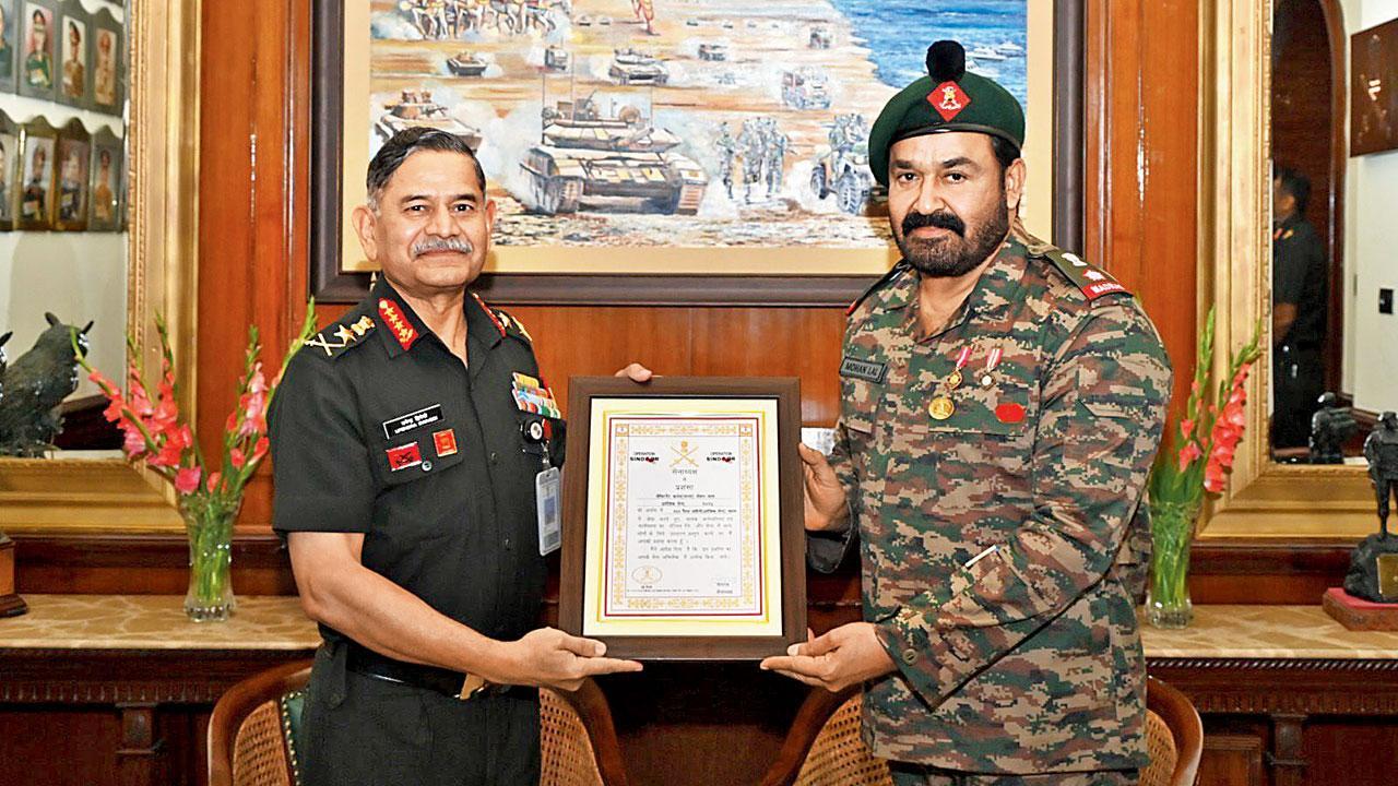 Malayalam actor and honorary Lt. Col. Mohanlal receives commendation ...